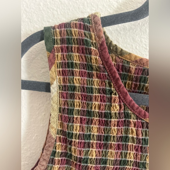 Lemon Grass | Tops | Vintage 9s Lemon Grass Plaid Crinkle Tank Top ...